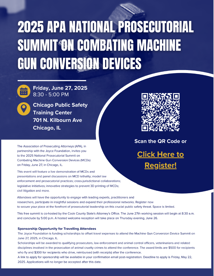 2025 APA National Prosecutorial Summit on Combating Machine Gun ...
